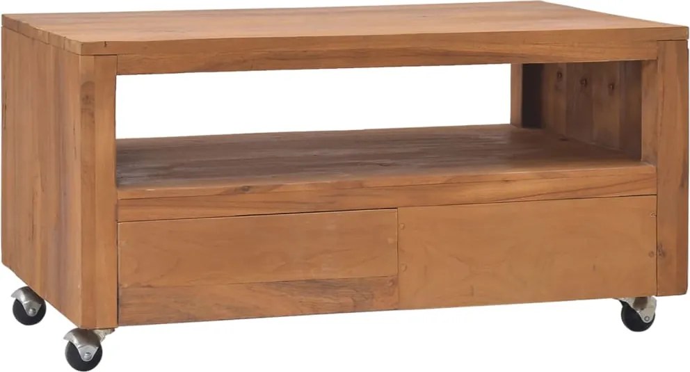 TV skříňka s kolečky 80 × 50 × 42 cm masivní teakové dřevo 326130