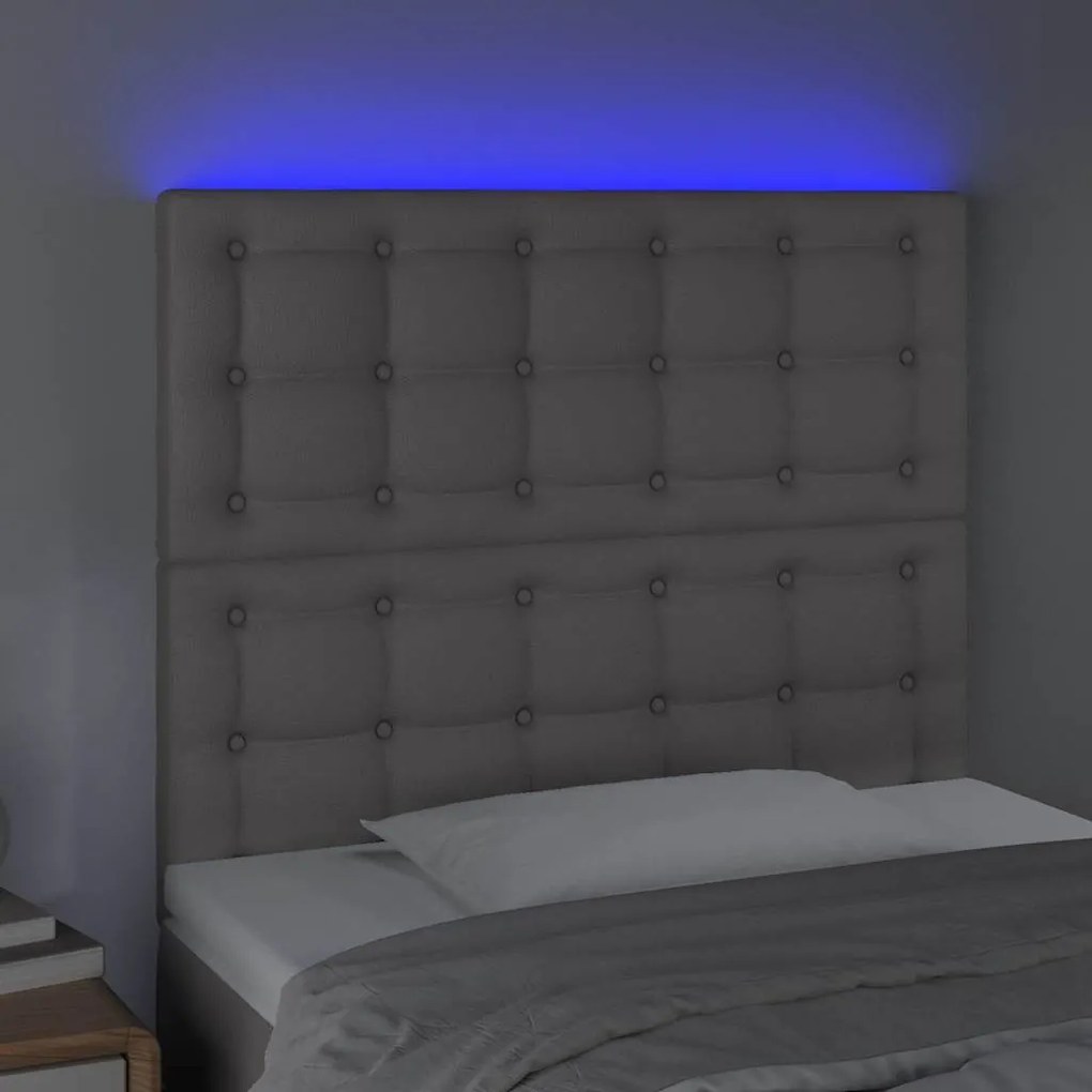 Čelo postele s LED šedé 90x5x118/128 cm umělá kůže 3122506
