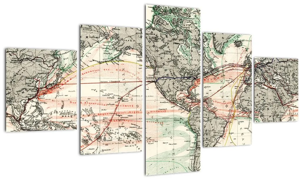 Obraz - Mapa světa (125x70 cm)