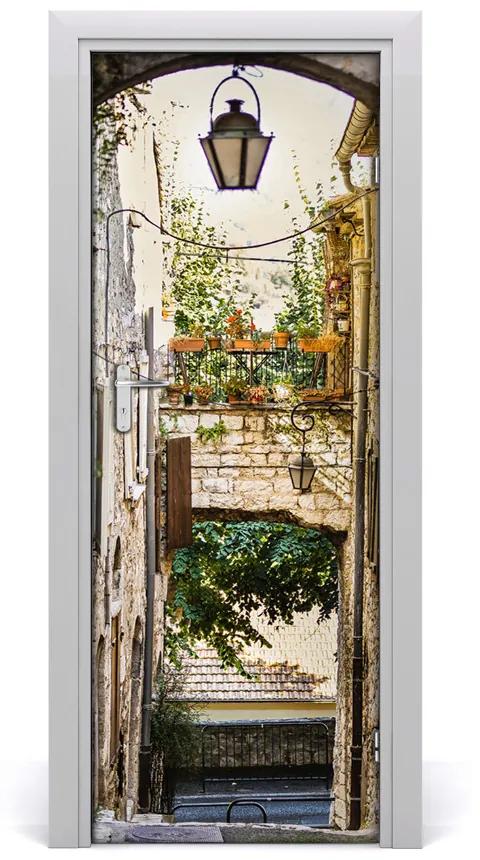 Fototapeta samolepící dveře staré město 85x205 cm