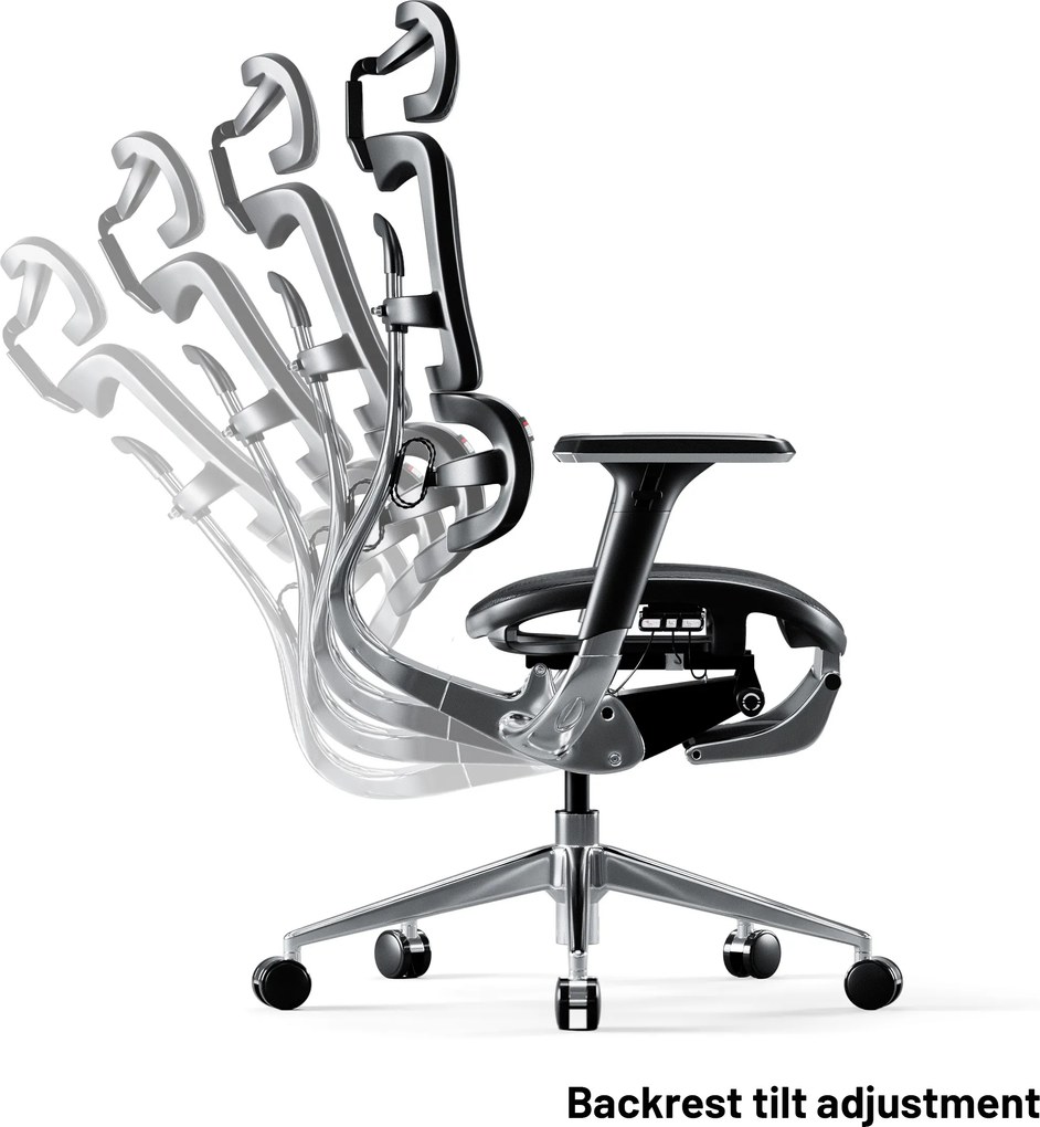 Ergonomická kancelářská židle s podnožkou Normal Size, černá: Diablo V-Master