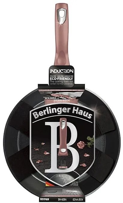 BERLINGERHAUS Pánev s odnímatelnou rukojetí s mramorovým povrchem 24 cm I-Rose Edition BH-6084