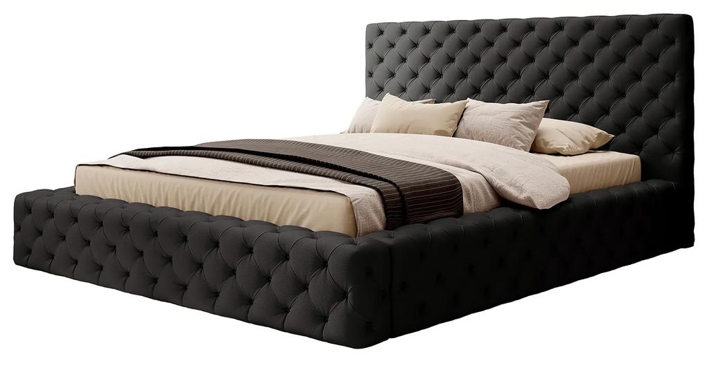 Eltap Čalouněná postel Princce Materiál a barva potahu: Lukso 10 - černá, Rozměry (cm): 140x200