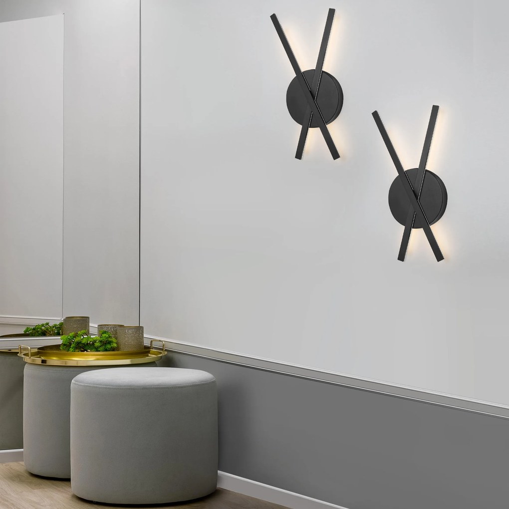 Toolight Toolight, LED nástěnné svítidlo, neutrální světlo 4000K, 11W, APP1604-W, černá matná, OSW-05479