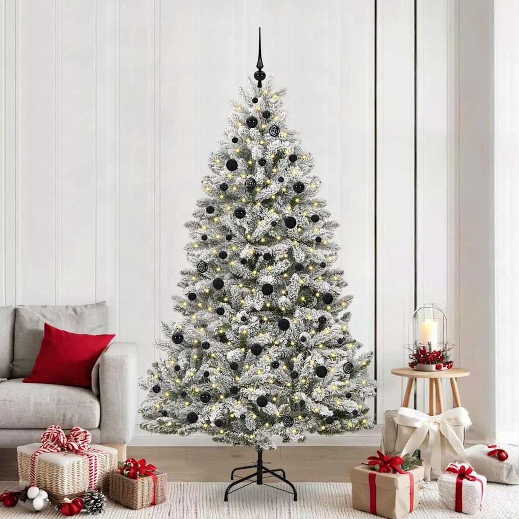 Umělý vánoční stromeček 210 cm 300 LED Teplá bílá PVC a ocel 3395758