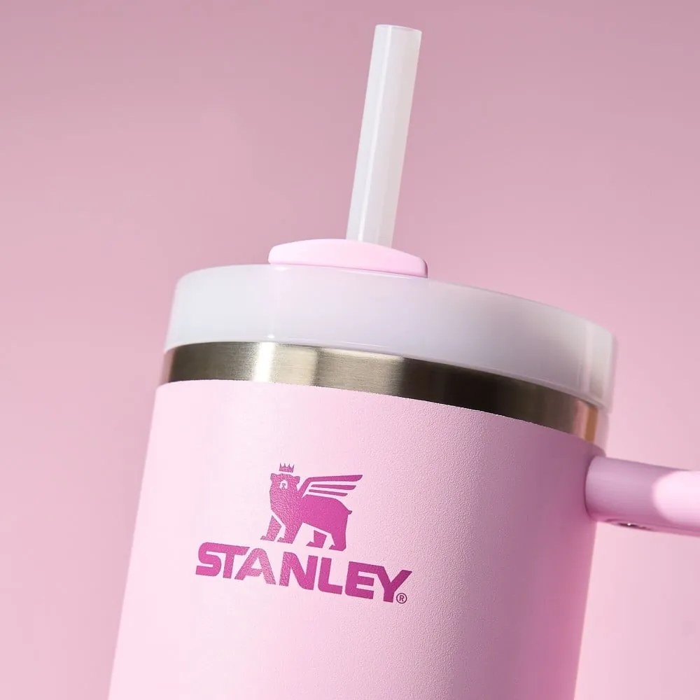 Růžová termoska s brčkem z nerezové oceli 1,18 l Quencher H2.0 FlowState Tumbler Cherry Blossom – Stanley