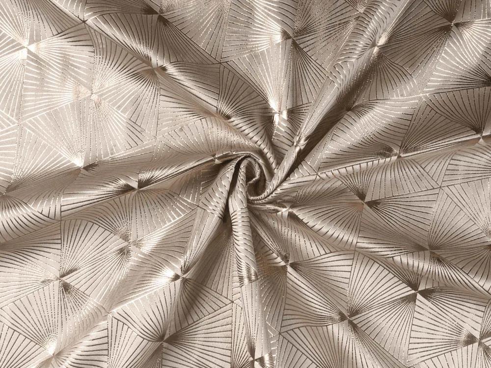 Biante Sametový povlak na polštář Isabela IBL-010 Rose Gold trojúhelníky na krémovém 50 x 60 cm