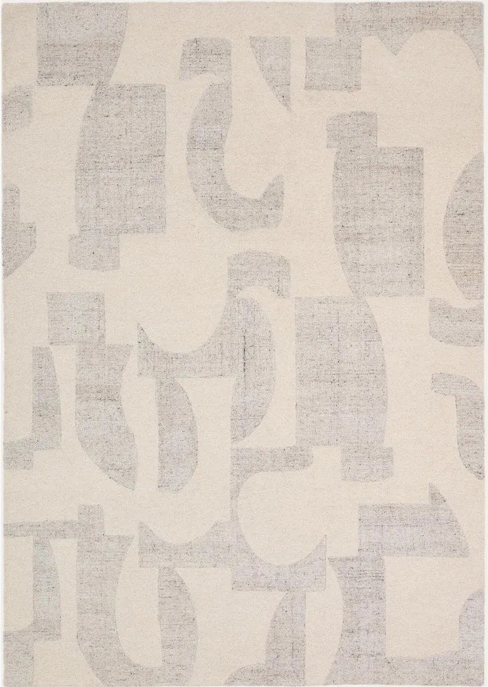 Šedý/béžový ručně tkaný vlněný koberec 200x300 cm Norela – Kave Home