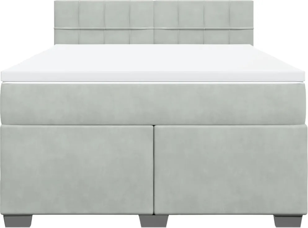 Box spring postel s matrací světle šedá 160x200 cm samet 3286354