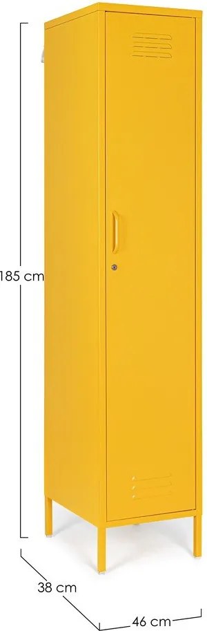 Žlutá kovová uzamykatelná skříňka 38x185x46 cm Cambridge – Yes Everyday
