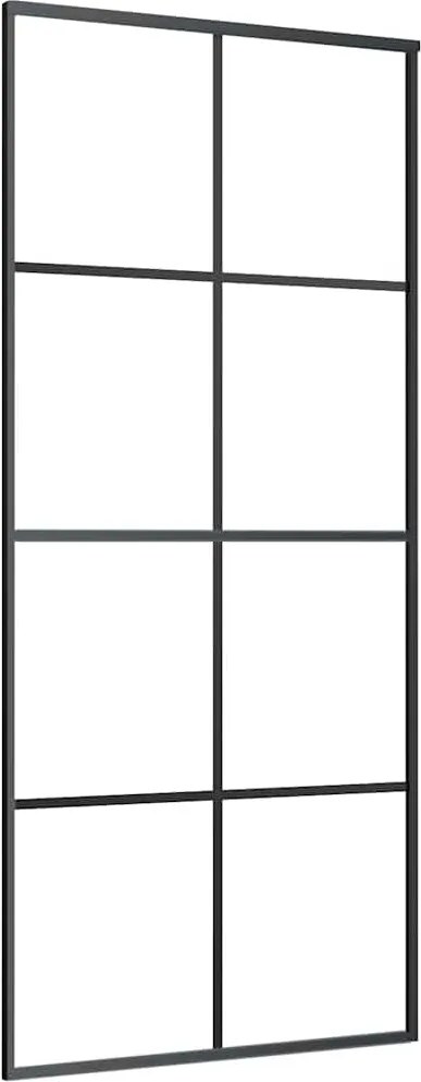 Posuvné dveře s kováním 90x205 cm ESG sklo a hliník 3152142