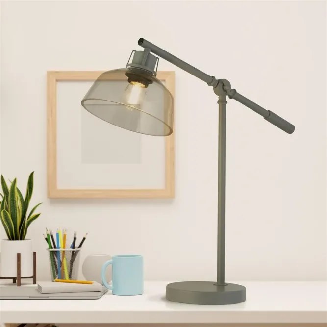 Searchlight EU60997GY Stolní lampa CANTERBURY šedá & čiré sklo Biano.cz