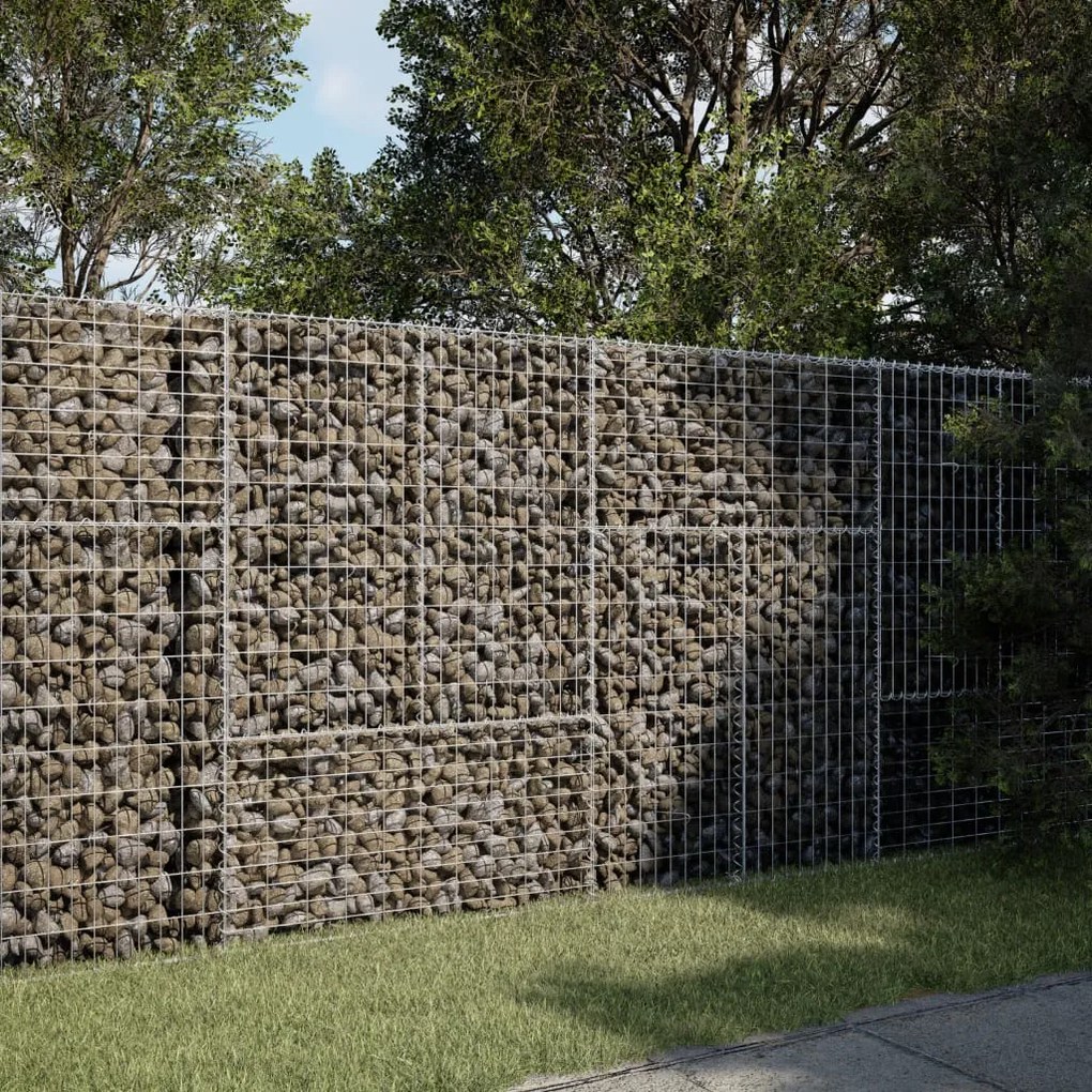Gabionový koš s víkem 200 x 100 x 150 cm pozinkované železo 3295214