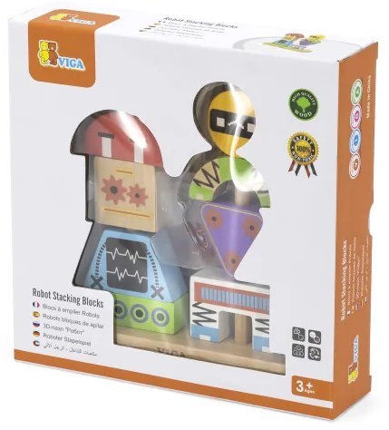 Dřevěná skládačka pro děti Viga 44652 Roboti