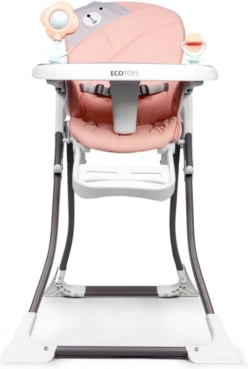 Bestent Dětská jídelní židlička Pink BEAR Ecotoys