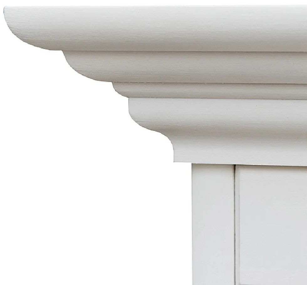 Massive home | Bílá knihovna Belluno Elegante z masivu s bílou deskou