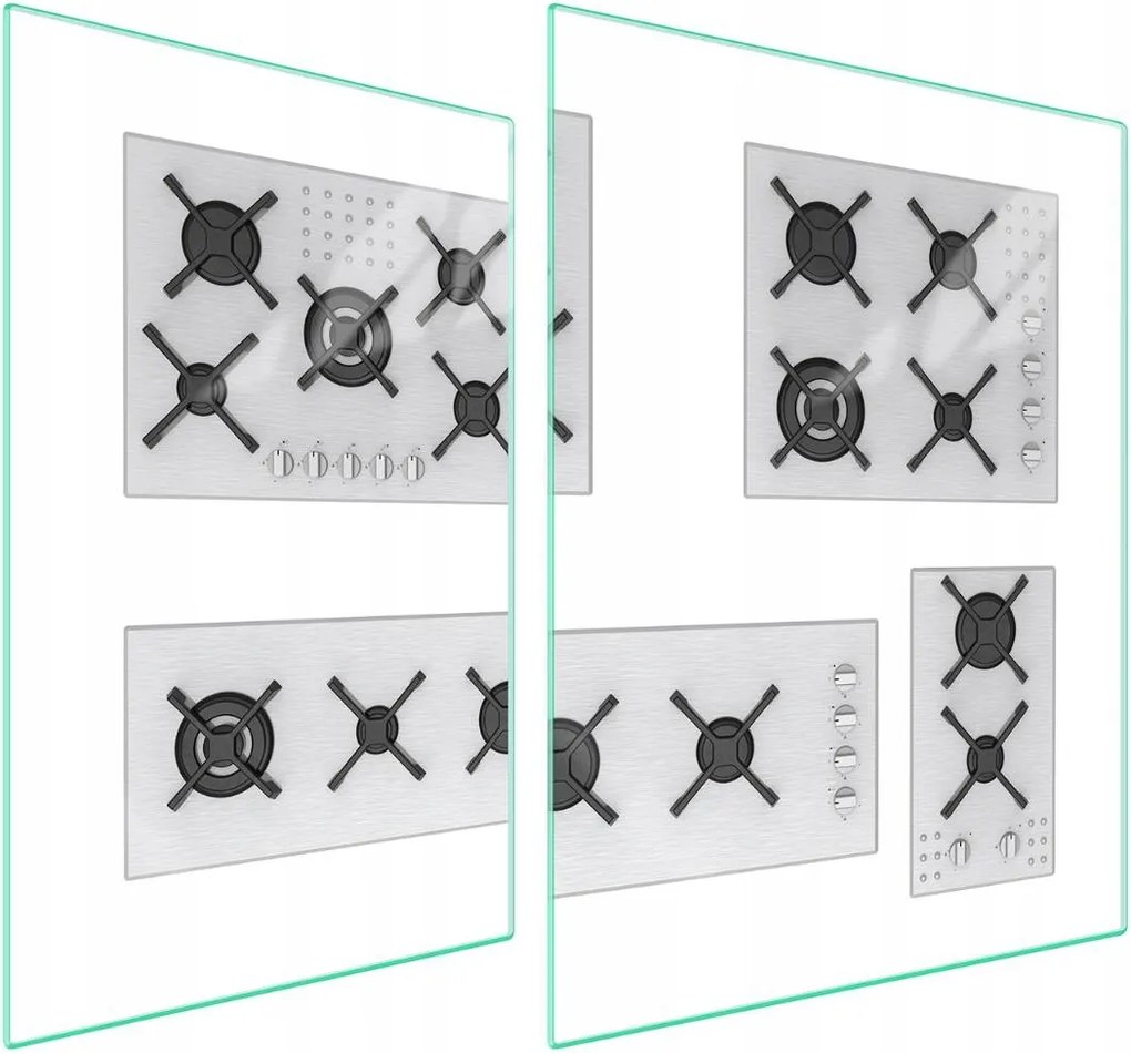 Ochranná skleněná deska na sporák 70x52 Kuchyň Tvrzené sklo 7v1