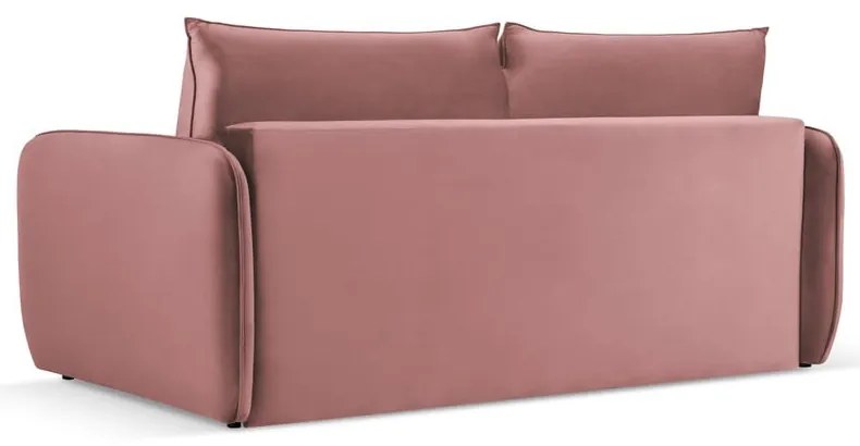 Růžová sametová rozkládací pohovka 194 cm Vienna – Cosmopolitan Design