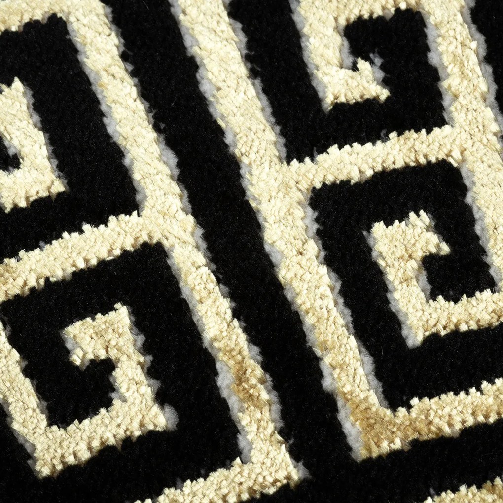 Dywany Łuszczów, Kusový koberec Allure 1968 black/gold kruh, 100x100 (průměr) kruh, černá, kancelář