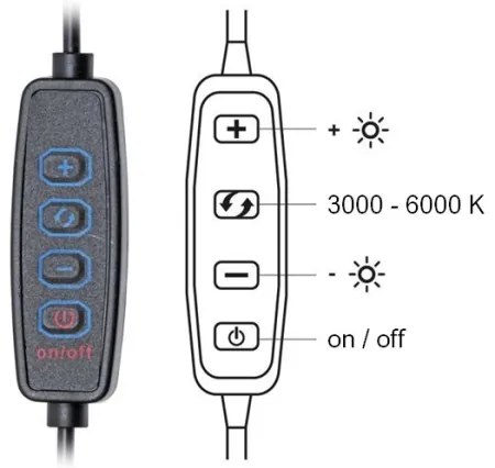 Ecolite LU13A-CR-LED Stmívatelná stolní lampa LIPA LED/10W/230V 3000-6000K černá