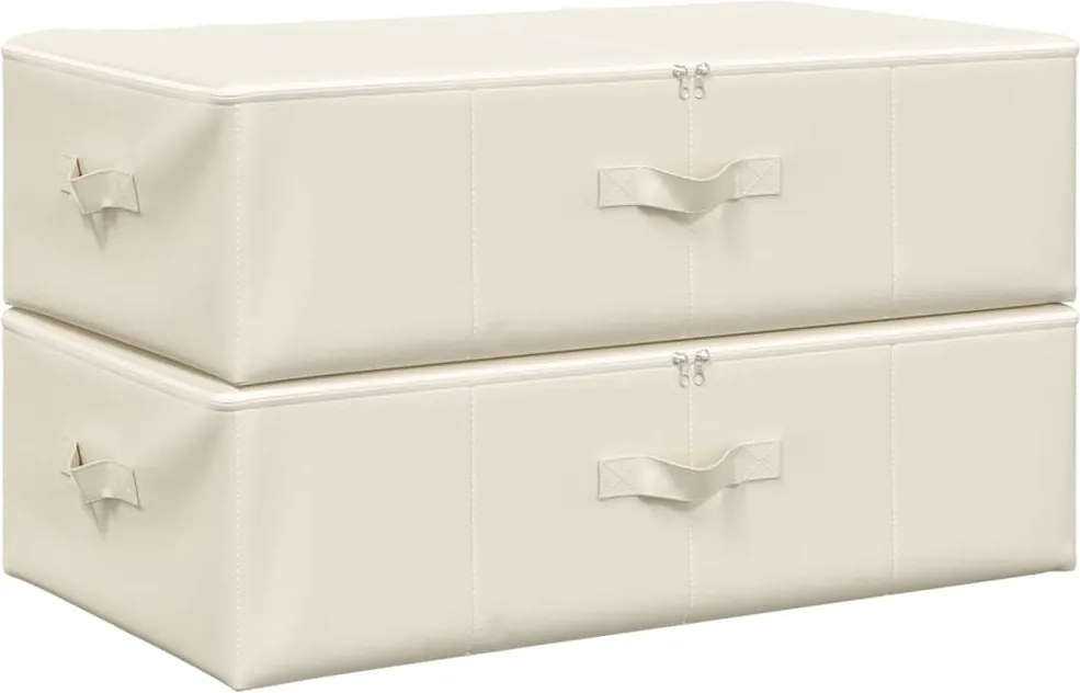 Úložné boxy 2 ks textil 70 x 40 x 18 cm krémové 332908