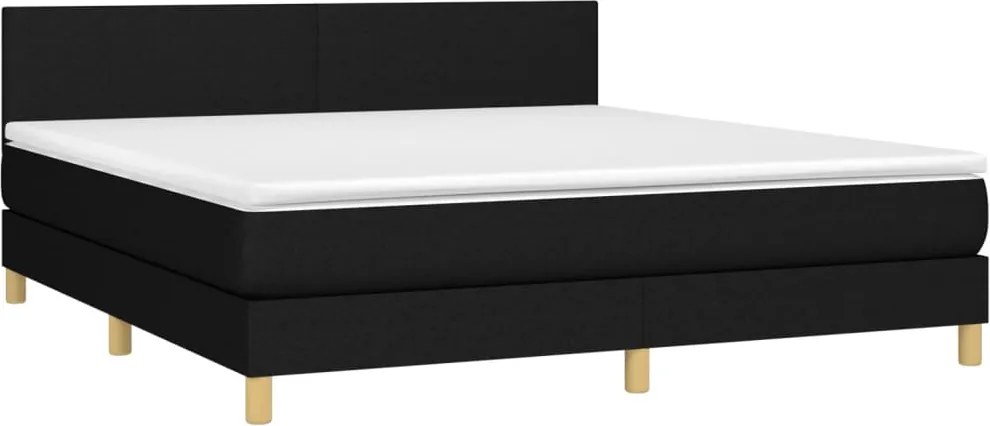 Box spring postel s matrací černá 180x200 cm textil 3140475