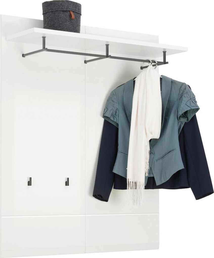 XXXLutz ŠATNÍ PANEL, bílá, vysoce lesklá bílá, 100/122/30 cm Hom`in - Šatní panely - 001803069043