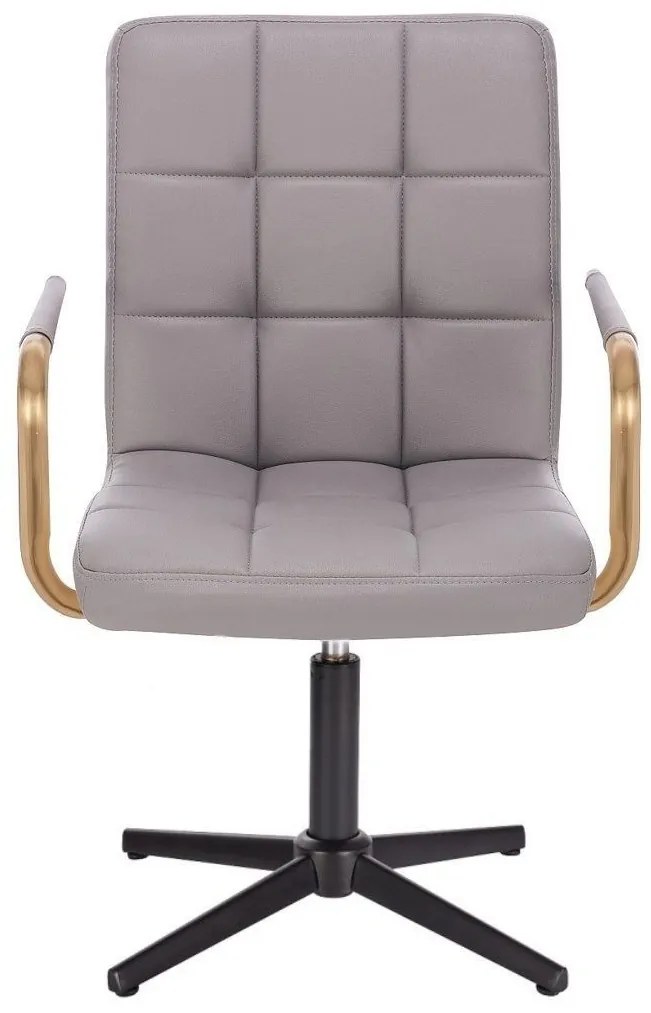 LuxuryForm DESIGN Otočná židle VERONA GOLD na černém kříži - šedá