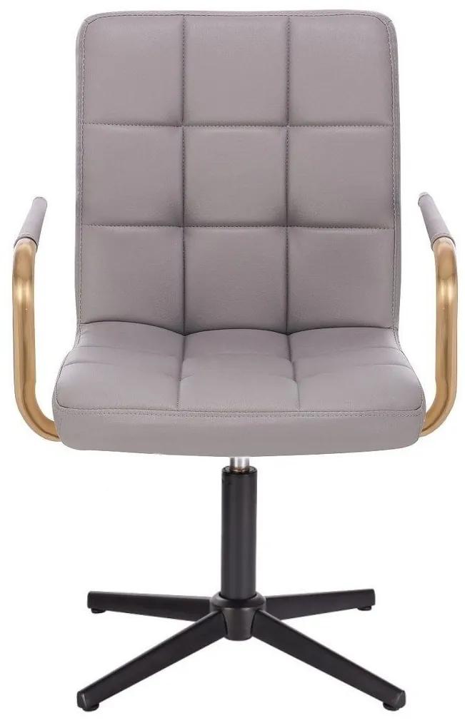 LuxuryForm Židle VERONA GOLD na černém kříži - šedá
