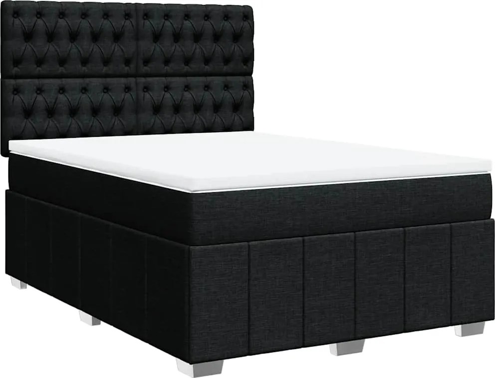 Box spring postel s matrací černá 140 x 190 cm textil 3293972
