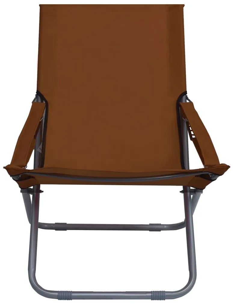 Skládací plážové židle 2 ks textil hnědé - Default Title