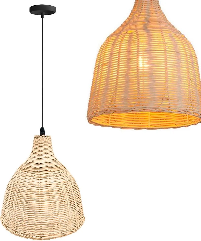 Toolight Natural, stropní svítidlo 1xE27 APP1645-1CP, přírodní hnědá, OSW-05113