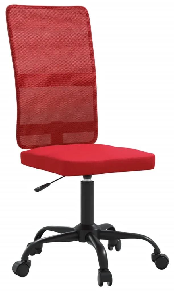 vidaXL Kancelářská židle výškově nastavitelná vínová síťovina