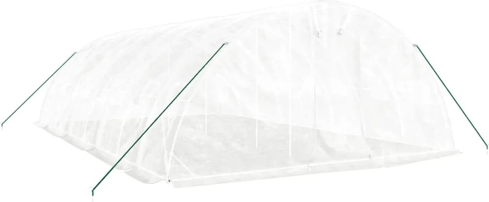 Skleník s ocelovým rámem bílý 40 m² 8 x 5 x 2,3 m 3188096