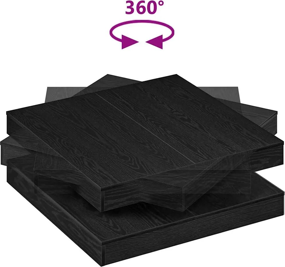 Konferenční stolek otočný o 360º černý dub 90x90x34,5 cm 3321352