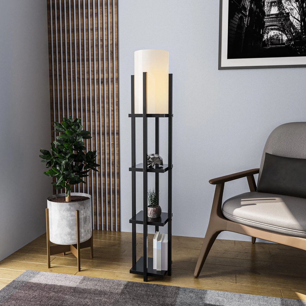 Opviq Stojací lampa Shelf Lamp - 8111, Černá