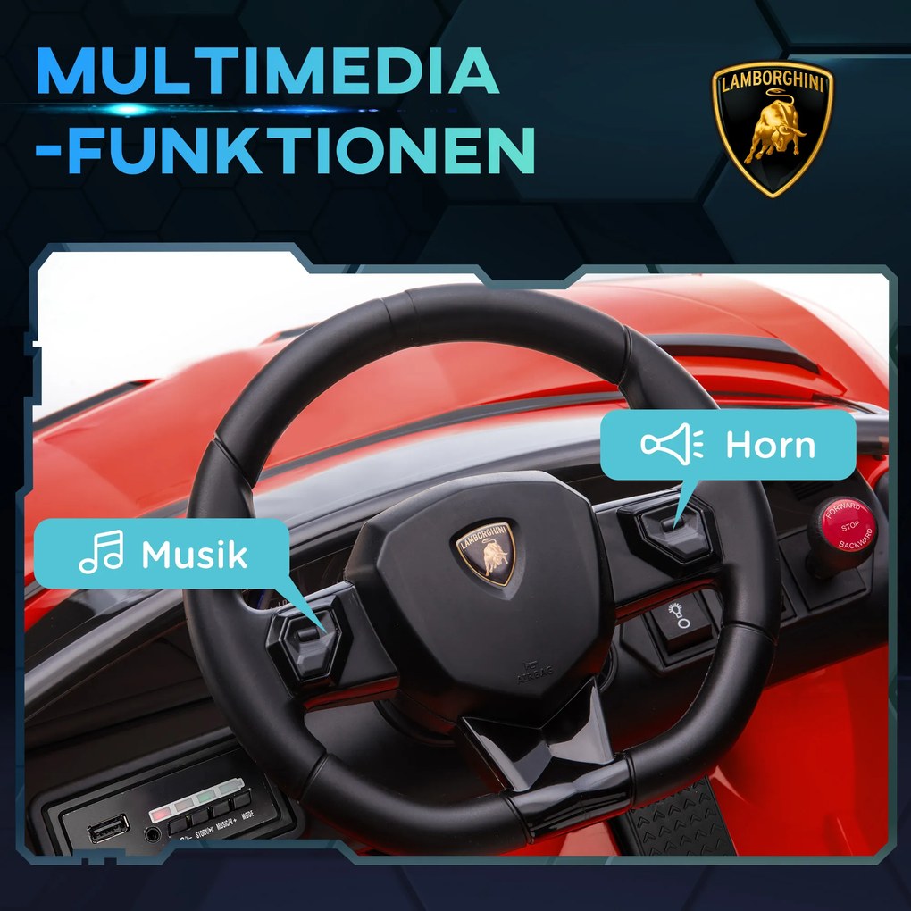 HOMCOM Dětské elektrické autíčko dětské elektrické vozidlo 2.4G dálkové ovládání MP3 přehrávač klakson světlo pro 3-5 let
