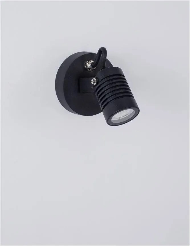 NV 9971451 Venkovní nástěnné svítidlo FEND černý hliník a sklo LED 5W 3000K 100-240V 21st. IP65 - NOVA LUCE