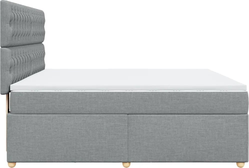 Box spring postel s matrací světle šedá 180 x 200 cm textil 3291366