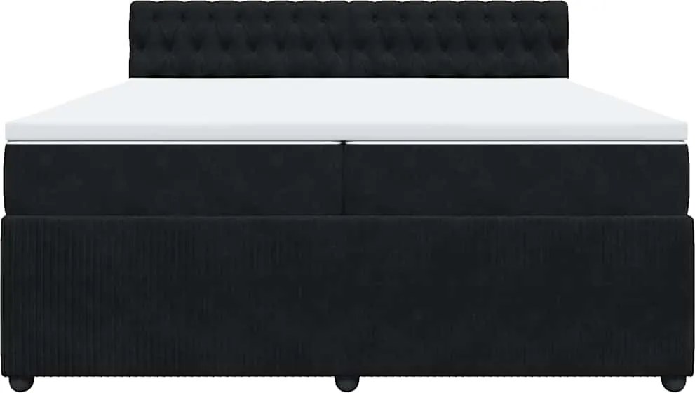Box spring postel s matrací černá 200x200 cm samet 3287838