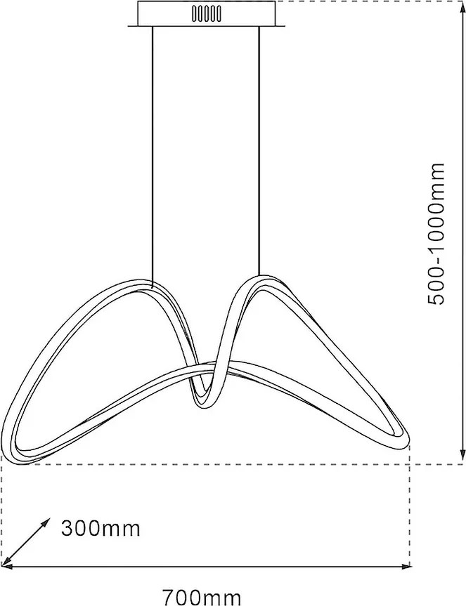 Závěsné LED svítidlo Tesoro, 1x LED 48w, 4000k, g