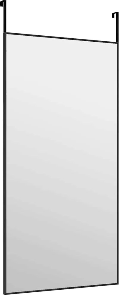Zrcadlo na dveře černé 40 x 80 cm sklo a hliník 327407