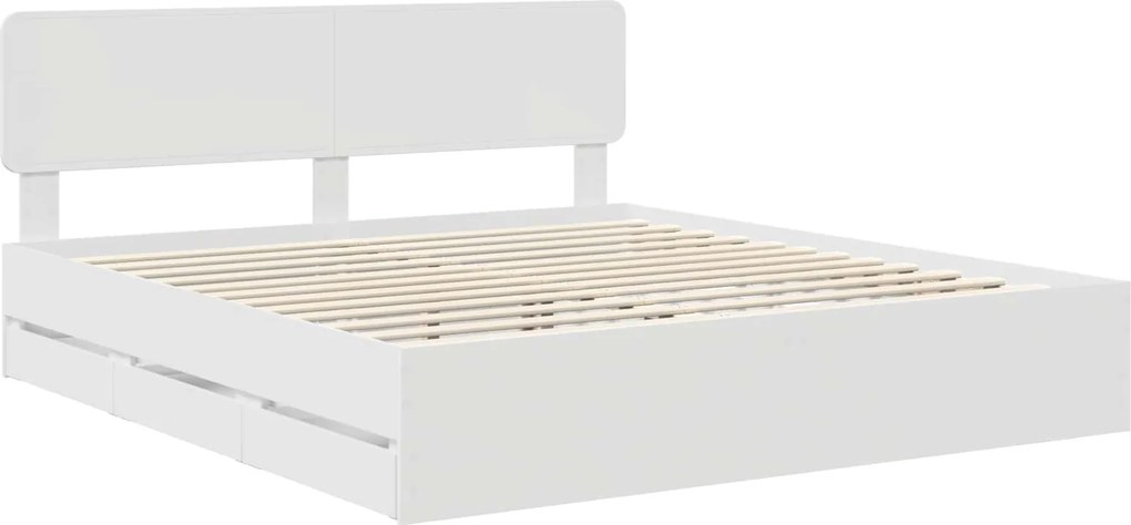 Rám postele se zásuvkou Bílá 180 x 200 cm Dřevěný materiál 3412157
