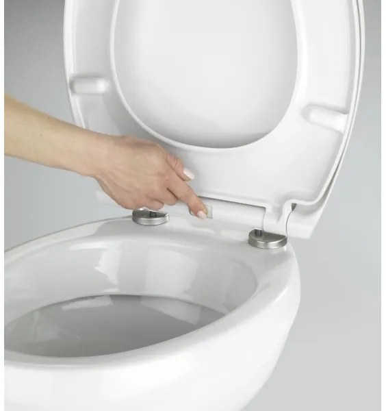 WENKO 21903100-WC sedátko SAMOS 44,5x37,5 cm bílá/stříbrná