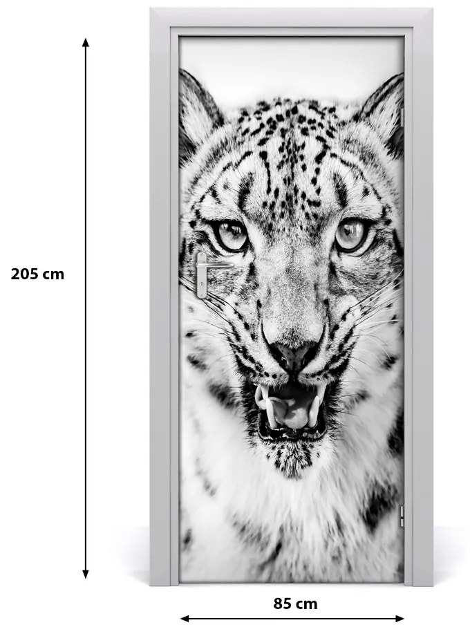 Samolepící fototapeta na dveře Sněžný leopard 85x205 cm