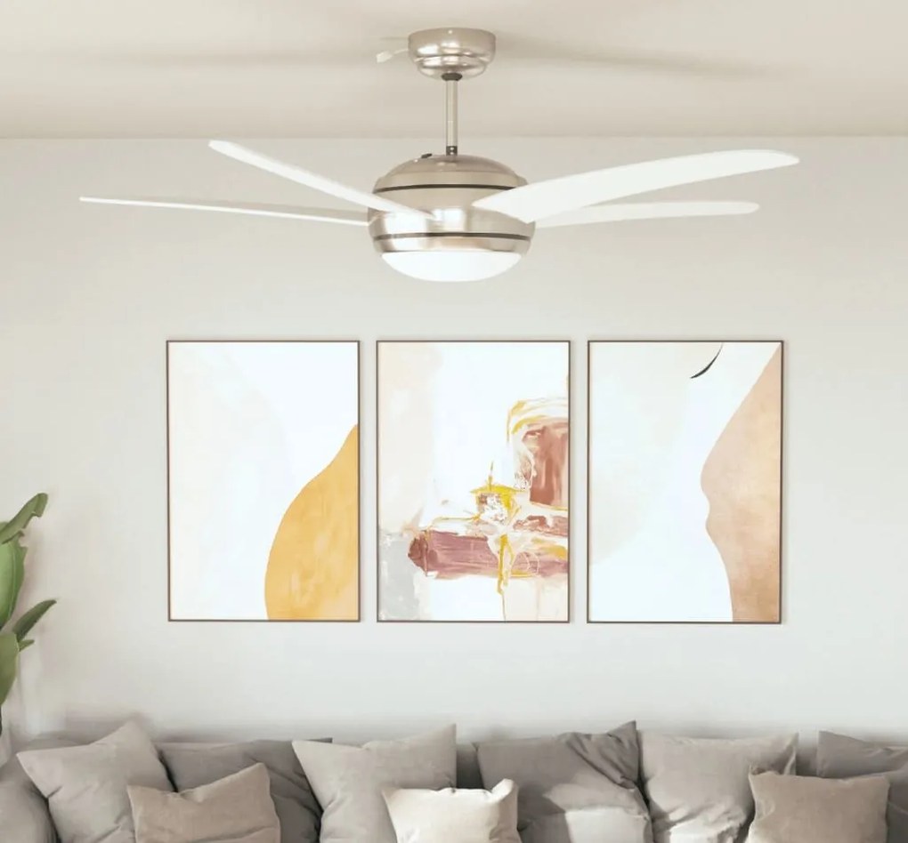 vidaXL Ozdobný stropní ventilátor se světlem 128 cm [50538] Barva: Hnědá
