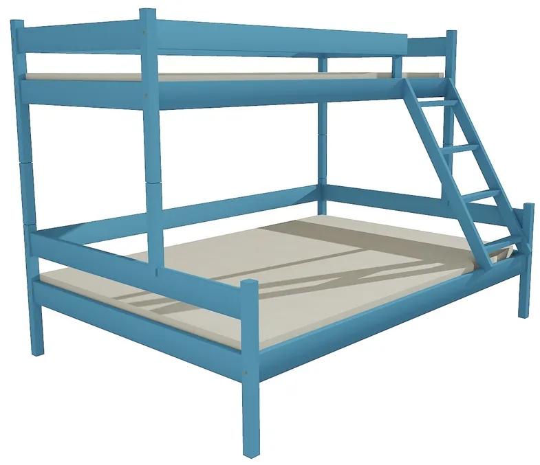 Vomaks Patrová postel s rozšířeným spodním lůžkem PPS 002 100/120 x 180 cm moření ořech