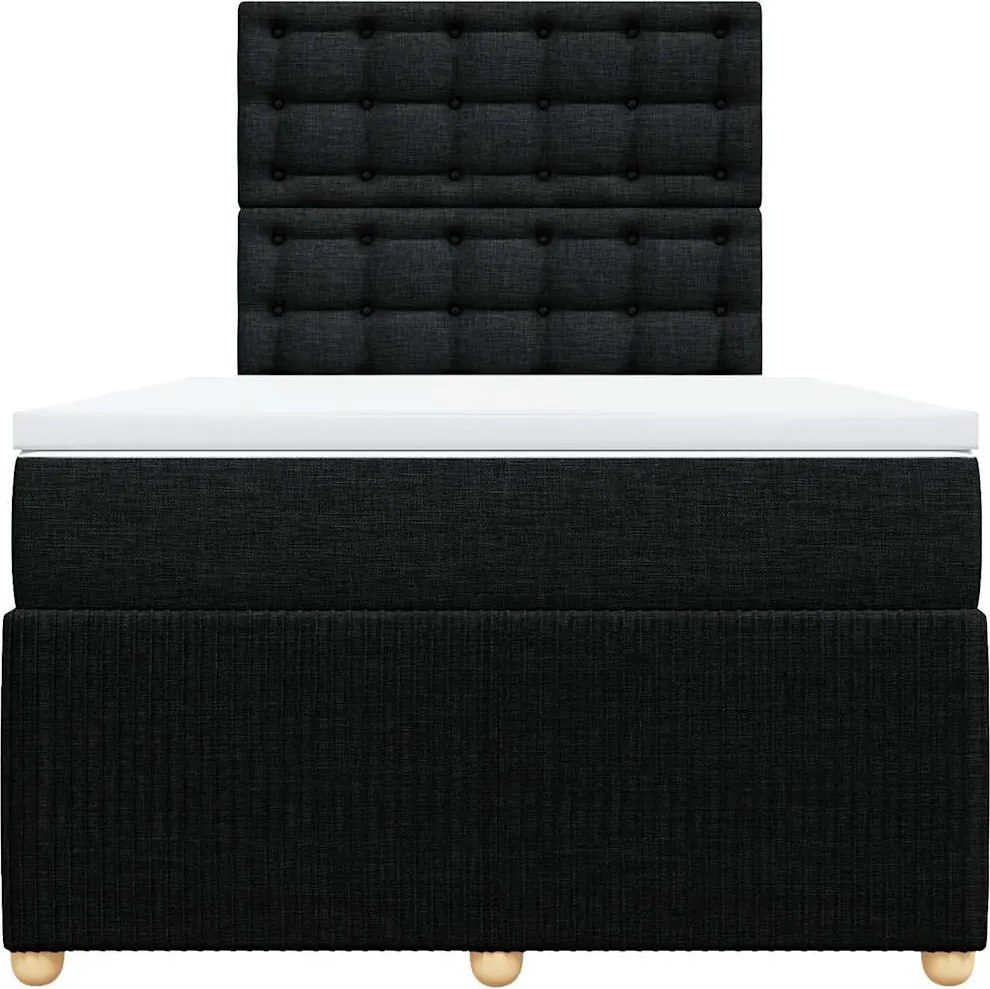 Box spring postel s matrací černá 120x200 cm textil 3294339