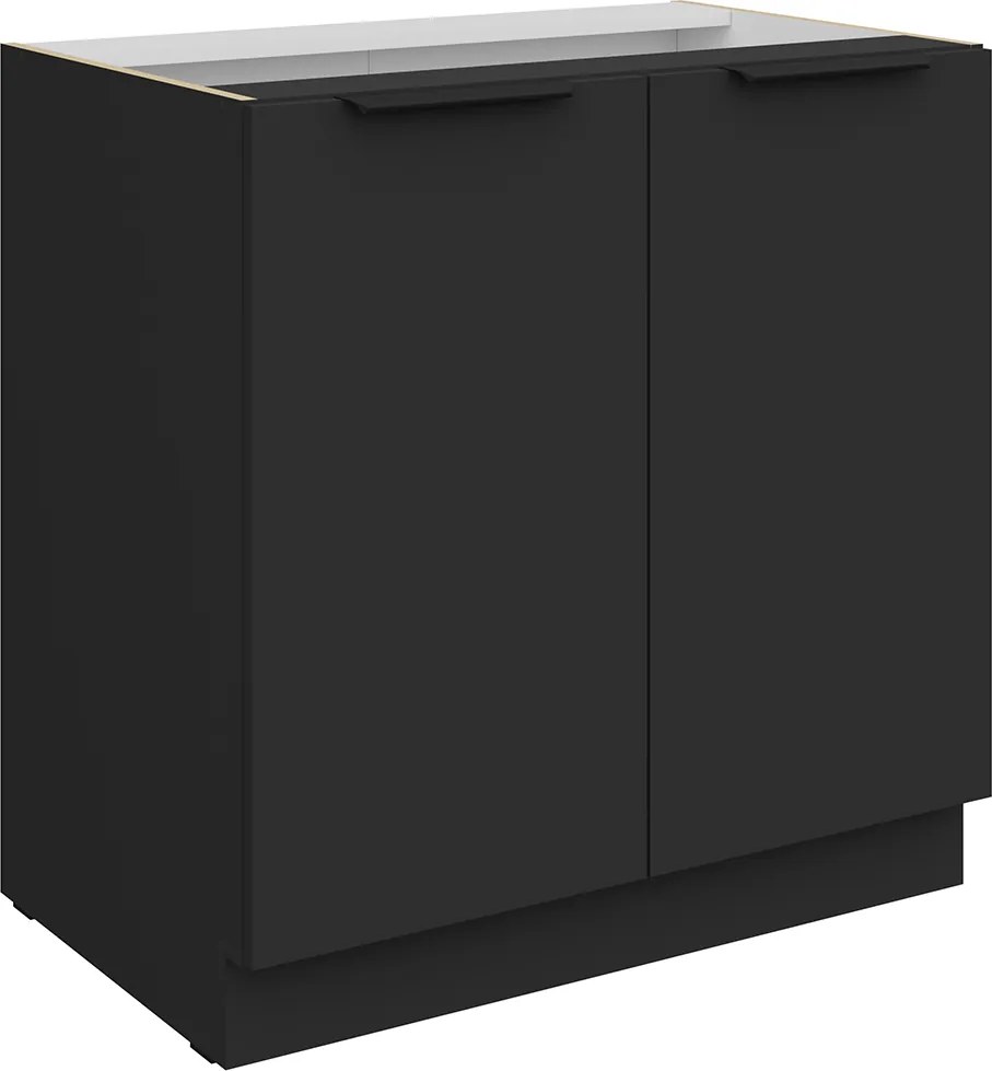 ARIA cc | dolní skříňka 80 D 2F policová | 80 cm | ANTI FINGERPRINT povrch | černá