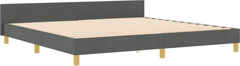 Rám postele s čelo Tmavě šedá 200 x 200 cm textil 3344831